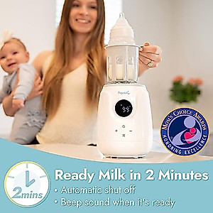 Papablic 5-in-1 Ultra-Fast Baby Bottle Warmer for Breastmilk and Formula, with Digital Timer and Automatic Shut-Off