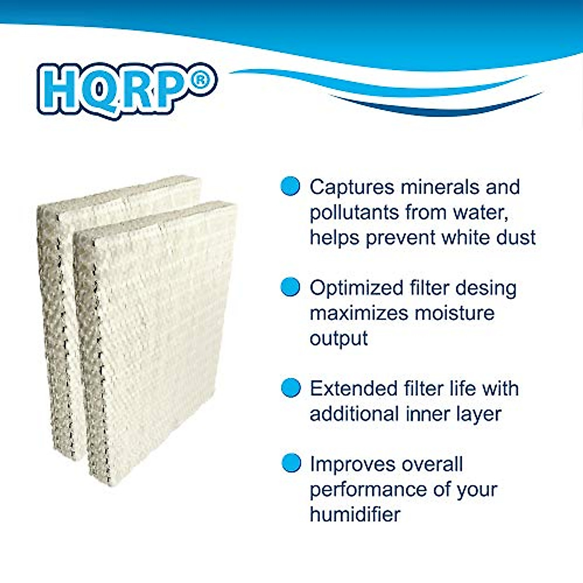 HQRP 2-Pack Wick Filter Compatible with Aprilaire 112, 136, 224, 225, 440, 445, 445A, 448 Humidifiers, Replacement for Aprilaire # 12