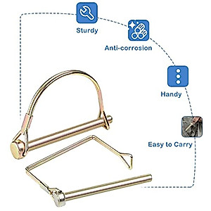 10 Pcs Safety Coupler Pins Kit - 1/4-inch Trailer Coupler Pin - Heavy-Duty Coupler Pin - Spring Steel- Long Lasting - One Kit with Multiple Uses by Automajor