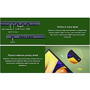 ASUS Newest M1502IA VivoBook Thin and Light Laptop 15.6" FHD AMD Ryzen 5 4600H 16GB DDR4 512GB NVMe SSD USB-C HDMI Backlit Keyboard Fingerprint Reader Windows 11 Home w/ RATZK 32GB USB