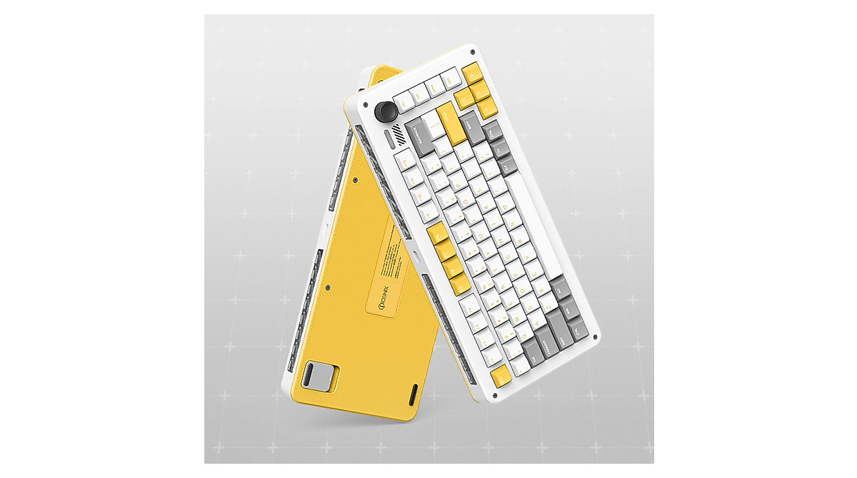 iQunix ZX75 Gravity Wave 75% RGB Mechanical Keyboard with Volume Knob, 81 Keys Hotswap Moonstone ...