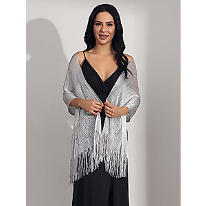 GORAIS Women Shawls and Wraps for Evening Dresses Wedding Scarf Formal Shrug with Rhinestone Buckle for Bride and Bridesmaids