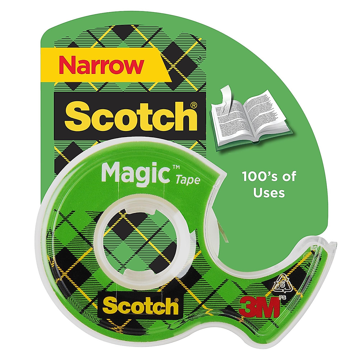 Scotch Magic Tape, 1 Roll, Great for Gift Wrapping, Numerous Applications, Invisible, Engineered for Repairing, 1/2 x 800 Inches, Dispensered (119)