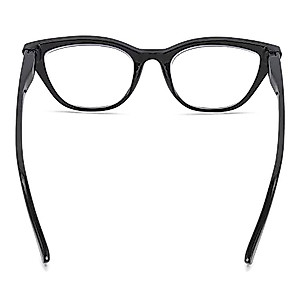 Rae Dunn "BELLA Blue Light Blocking Reading Glasses w/SEE BEAUTY Signature Font (Glossy Jet Black, 2.0)