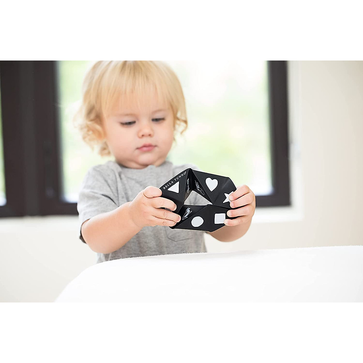 BELLA TUNNO Bella Tunno Beginner Spinner – Educational Baby Teething Toys for Baby Teething Relief, Playtime and Development, Gross Motor Skills, Baby Learning, and Baby Sensory Play, Black