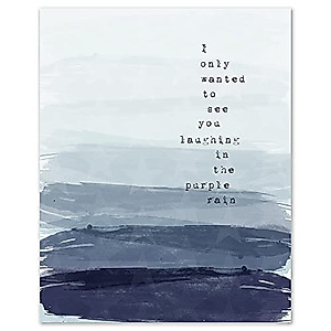 Purple Rain by Prince inspired song lyric wall art print, anniversary gift idea ombre music poster home decor gift idea