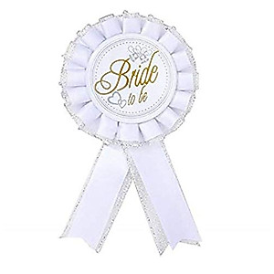 CoolerthingsDG,White Bride to be Badge and black Groom to be badge, Tinplate Badge Pin Girls Hen Night Out Bridal Shower Wedding Bachelorette Party Accessories, Bride To Be Satin Button, Polyester