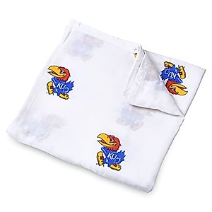 Three Little Anchors University of Kansas Muslin Swaddle Blanket 47x47in