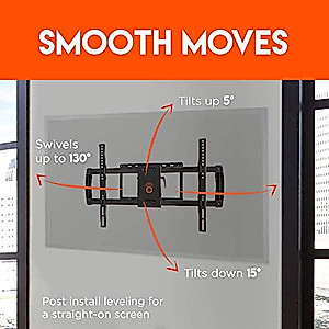 ECHOGEAR Full Motion Articulating TV Wall Mount Bracket for TVs Up to 75" - Extends from The Wall 16" with Smooth Swivel & Tilt - Simple 3-Step Install