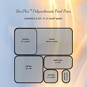 Carlisle FoodService Products Storplus Food Pan, Food Storage Container with Spoonable Corners for Catering, Buffets, Restaurants, Polycarbonate (Pc), 1/9 Size 6 Inches Deep, Black