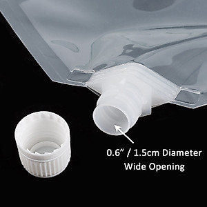 Kichwit Plastic Liquor Pouches Drinking Flasks, Reusable Liquid Spout Bags, BPA Free, 3 32oz, 3 16oz, Collapsible Silicone Funnel Included, Transparent