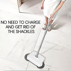 Iuhan Hand Push Sweeper,40 Inch Multifunctional Home Hand Push Sweeper,Wet Drag Two in One Home Sweeping Machine,Lazy Home Mopping Machine, for Hardfloor, Tile