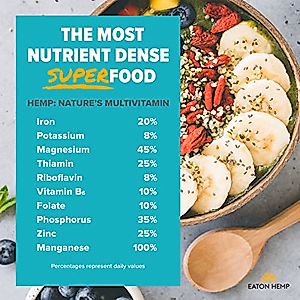 USDA Organic Eaton Hemp Hearts Shelled Hemp Seeds, 24oz, 10g Complete Plant Protein & 12g Omegas per Serving, Vegan, Gluten-Free, Non-GMO, Whole 30 Approved, Paleo & Keto Friendly…