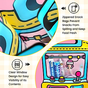 30 PCS Bulk Gift Bags for Kids with Handle,Children Large Goodie Bags with Stand-up Bottom, Grip Seal Party Favor Bag, Students Back to School Treat Bag, Cute Snack Candy Bags for Birthday, Classroom