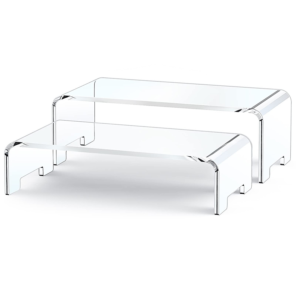 Zimilar 2 Pack Monitor Stand Riser, Acrylic Computer Stand Riser for Computer, Laptop, Printer, Notebook, iMac, Crystal Clear Laptop Stand and Monitor Riser(Large & Small Acrylic)