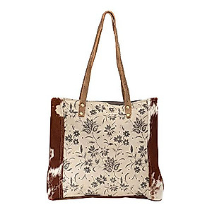 Myra Bag Sunburned Upcycled Canvas & Cowhide Tote Bag S-1468