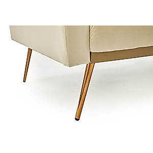 68.3" Loveseat Sofa Bed Convertible Sleeper Couch Daybed, Multifunctional Velvet Upholstered Folding Recliner, Splitback Small Futon Sofá Couches, 2 Seaters with Metal Legs&Two Pillows for Living Room