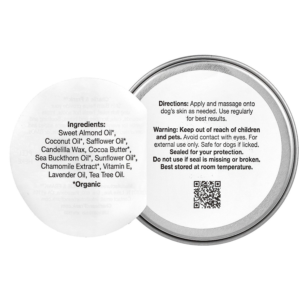 Charlie & Frank, Dog Skin Balm, Helps Heal Hot Spots, Cuts & Burns, Paraben Free, 2 oz (56.6 g)