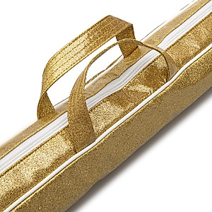 Magerdy Fields Twirling Baton Case - Includes Adjustable Shoulder Strap - 30 Inch baton bag for twirling - Gold