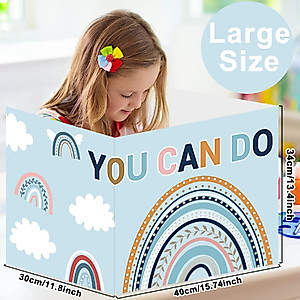 24 Pcs Privacy Boards for Student Desks Boho Rainbow Classroom Desk Divider Table Desk Privacy Panel Privacy Folders Screen Partition for School Teacher Student Study Test Shields Class (Boho Rainbow)