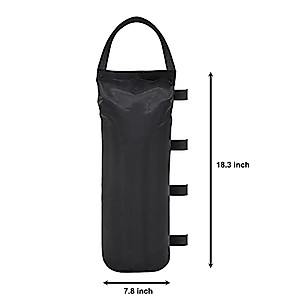Eurmax USA Weight Capacity 112 LBS Extra Large Pop up Gazebos Weights Sand Bags for Ez Pop up Canopy Tent Outdoor Instant Canopies, 4-Pack,Black (Without Sand) Dark Black