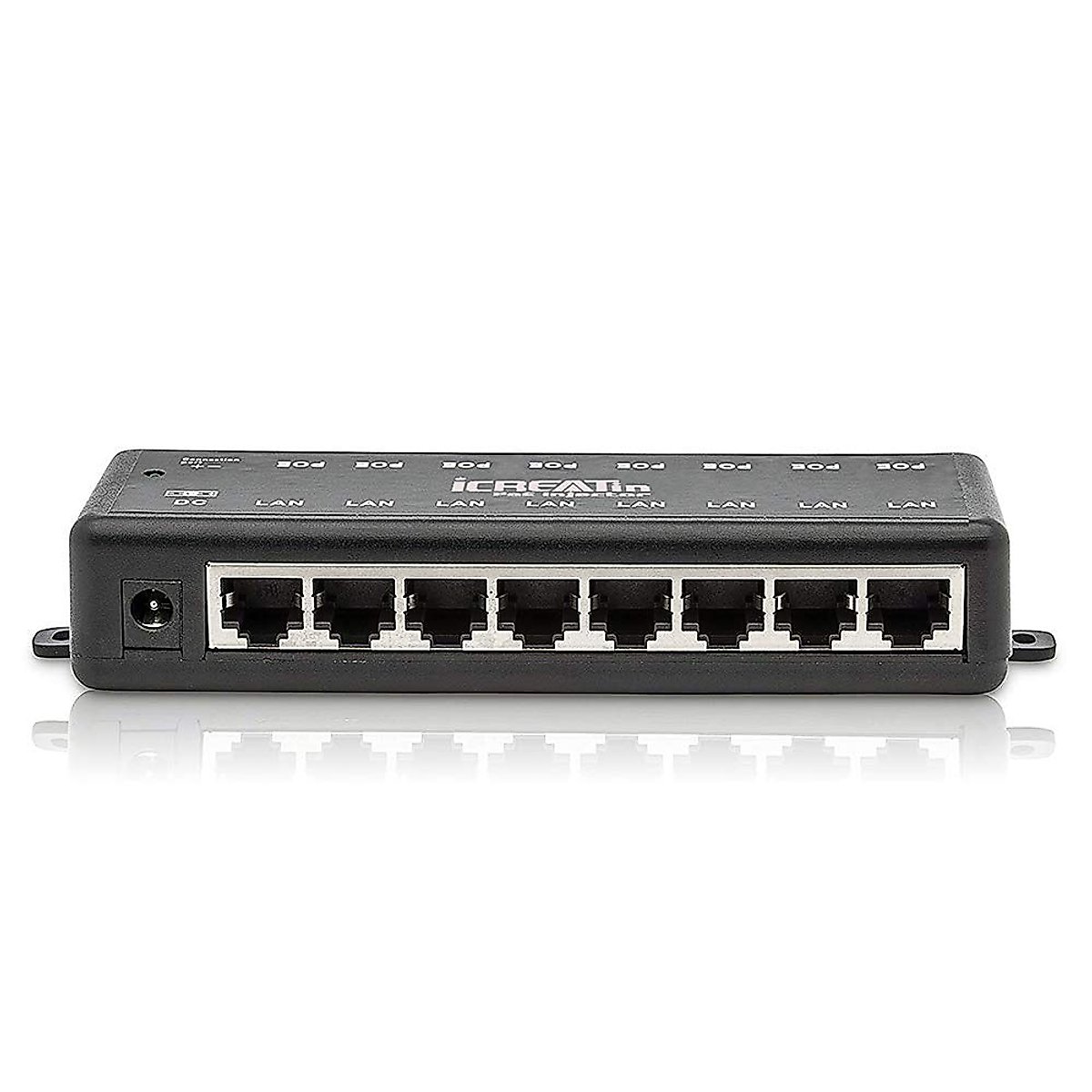 iCreatin 8-Port Passive Power Over Ethernet PoE+ Injector Adapter with 48V 65W Power Supply for 8 POE Enabled IP Camera, VOIP Phones, Access Points and More, 10/100Mbps