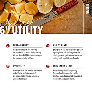 BUBBA Kitchen Series 6" Utility Knife perfect for mincing, and cutting through small vegetables, meats and herbs.