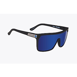 Spy Flynn Sunglasses Soft Matte Black with Happy Blue Spectra Lens Sticker
