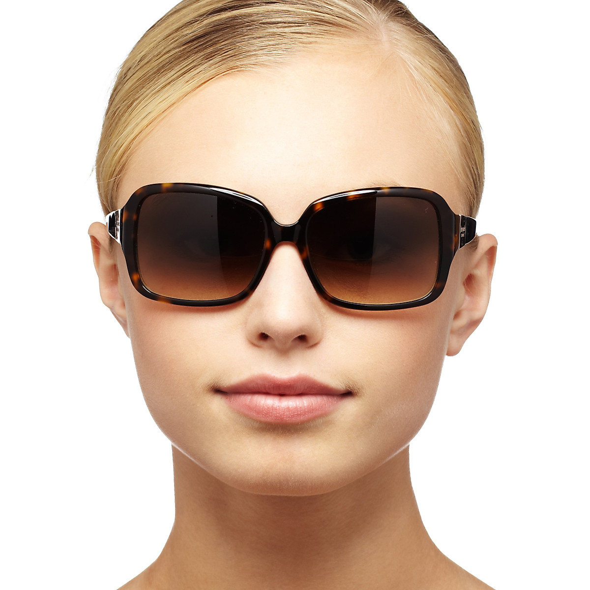 Kate Spade New York Women's Lulu Rectangular Sunglasses, Tortoise Gold Frame/Brown Gradient Lens, 54 mm