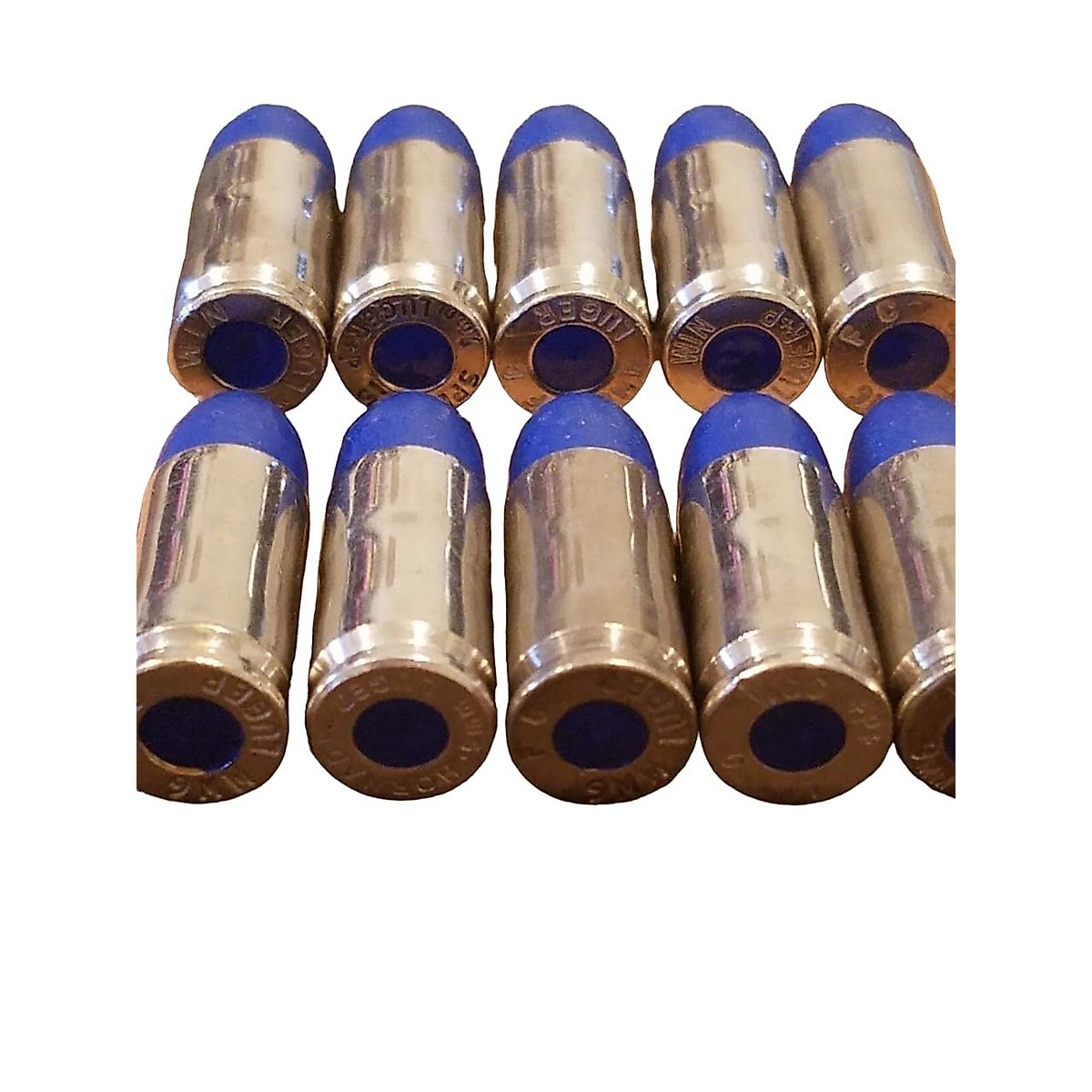All American Training Rounds 9mm 124gr Dummy Training Snap Caps (Nickel and Blue - Set of 10)