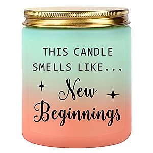 SOGLIM New Beginnings Candle, New Job Gifts for Women - New Beginnings Gifts for Women - Break Up Gifts - Graduation Gift Ideas, Divorce Gifts, House Warming Gifts, Congratulation Gifts for Women