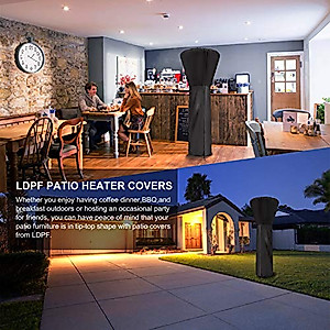 KOLESIN Patio Heater Cover, Garden Sun Patio Heater Cover Waterproof with Zipper Storage Bag Garden Style 420D Xford Fabric Outdoor Garden Treasures Patio Heater Cover Tan 89" Hx33 Dx19 B(Black)