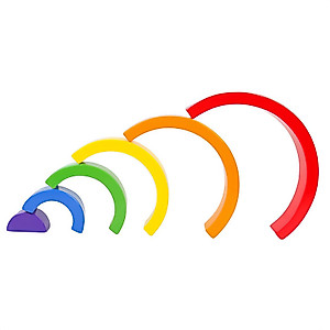 Curious Melodies Wooden Toys Nesting Rainbow Stacking Blocks - Fire | Nature Toy Block Sets