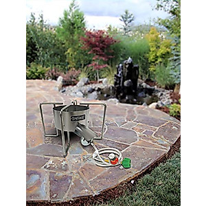 Bayou Classic SAB6 Stainless Bayou Banjo Cooker - 22-in Propane Burner for Outdoor Cooking - Crawfish Boiler, Homebrew Burner, Fits Large Stock Pots, Cast Iron Kettles - Seafood Boil Pot, Stew, Gumbo