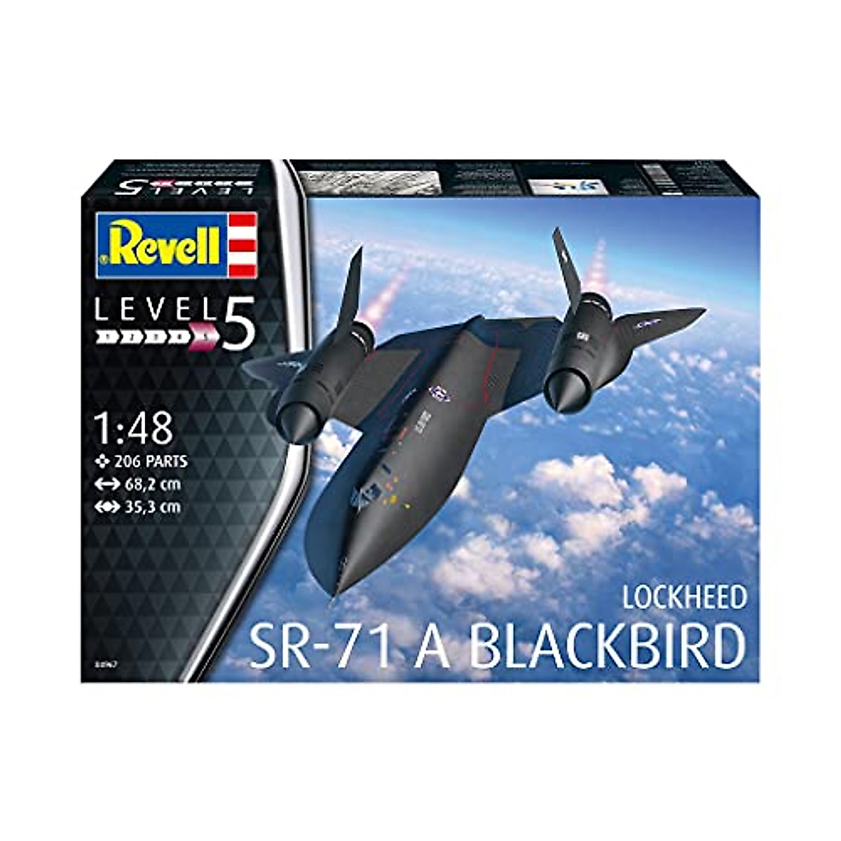 Revell 04967 Lockheed SR-71 Blackbird 1:48 Scale Model Kit, Unvarnished