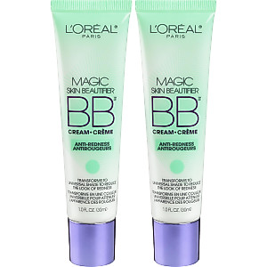 L’Oréal Paris Makeup Magic Skin Beautifier BB Cream Tinted Moisturizer, Anti-Redness, 1 fl oz, 2 Count