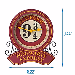 Silver Buffalo Harry Potter Platform 9 3/4 Station Wall Clock, 9.44 x 8.22 Inches