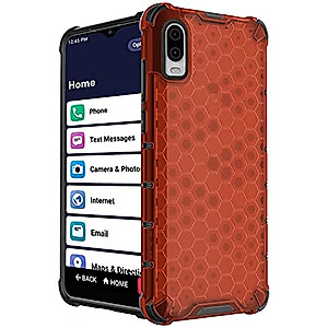 Case for Jitterbug Smart3 Phone, Nakedcellphone [Honeycomb Hybrid Series] Dual-Layer Cover [Anti-Shock] for Jitterbug Smart 3 (2021) for Seniors (aka Lively Smart) - Vibrant Ruby Red