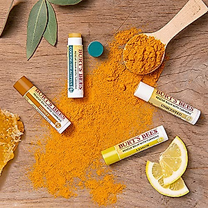 Burt's Bees 100% Natural Origin Rescue Lip Balm With Beeswax and Antioxidant-Rich Turmeric Promotes Healing Of Extremely Dry Lips, Unscented, 2 Tubes in Blister Box