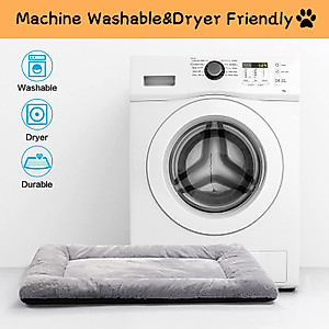 Dog Beds Crate Pad for Small Dogs Fit Metal Dog Crates,Ultra Soft Dog Crate Bed Washable & Anti-Slip Kennel Pad,Cat Bed Pad Mat,Gray 24inch