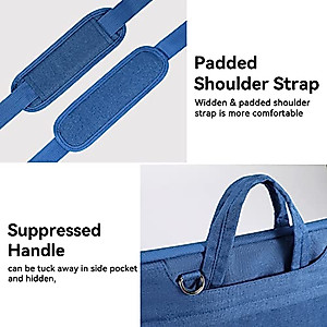Voova Laptop Bag 17 17.3 Inch Waterproof Laptop Sleeve Case with Shoulder Straps & Handle, Computer Case Cover Slim Briefcase Compatible with 17-18” Hp Dell Asus Acer, Light Blue