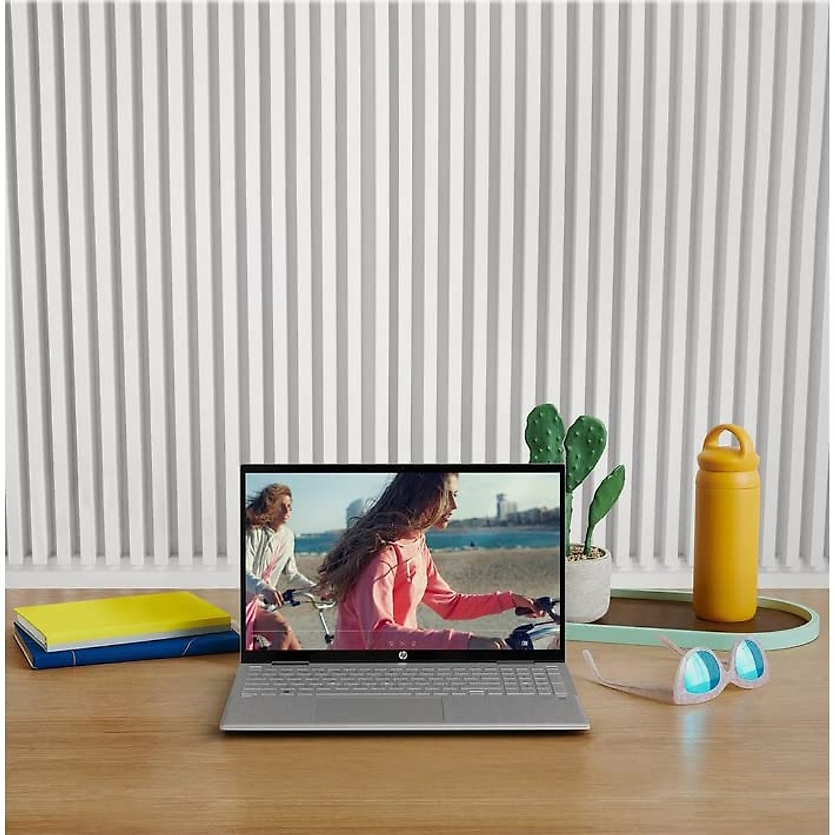 HP Pavilion x360 15-in 2-in-1 Laptop/Tablet with Intel i5-1235U, 12GB RAM - Silver Bundle with Elite Suite 18 Software + 1 Year Protection Warranty