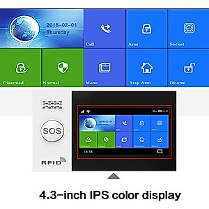 Touch Screen Alarm System for Whole House Security, WiFi Wireless Home Alarm 20 Piece Kit with Siren, PIR Motion Sensor, Remote Controls, Window/Door Sensor,Support SMS Push