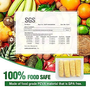 Reusable Food Storage Bags, 6 Pack Reusable Gallon Bags Seal & Leak Proof, BPA Free Reusable Freezer Bags for Travel, Marinate Meats, Fruit or food Storage