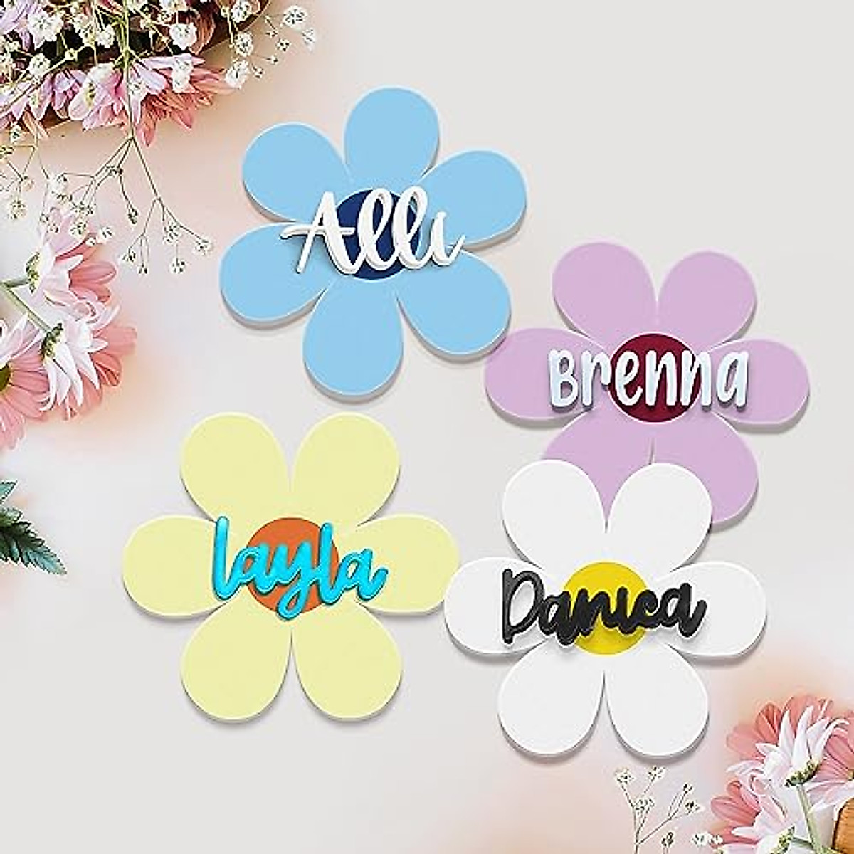 Personalized Stanley Tumbler Topper, Name Plate, Cup Name Tag, Flower Stanley Topper, Tumbler Name Plate, Custom Name Tumbler ID Tag, Stanley Straw Topper