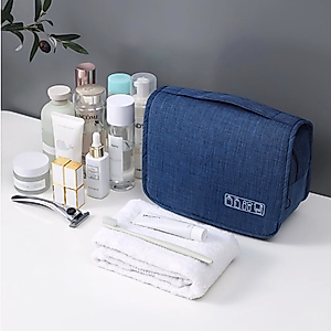 Hanging Toiletry Bag Cosmetic Case Travel Lightweight Large Capacity Multifunctional Toiletry Kit Shaving Bag Portable Bathroom Wash Bag for Makeup (Navy)