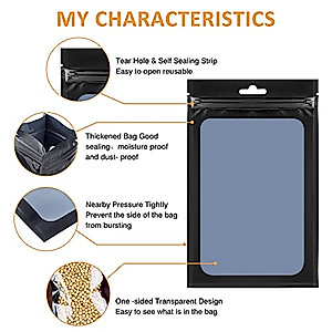 LODROC 100 Pieces Resealable Mylar Ziplock Bags with Clear Window - 3.5x4.7 Inches Smell Proof Bag Coffee Beans Packaging Pouch for Food Self Sealing Storage Supplies Jewelry Electronics Party, Yellow