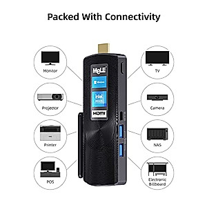 MeLE PCG02 Fanless Mini PC Stick Desktop,J4125 8GB 256GB Windows 11 Pro 4K HDMI Portable Small Computer, Support Win10 pro PXE Unlocked Bios Gigabit Ethernet, Work on Media Industry IoT Office