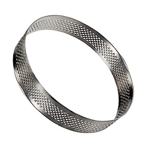 BESPORTBLE 15CM Stainless Steel Tart Ring with Holes Dessert Rings Mousse Cake Ring Cooking Molds Pastry Ring DIY Baking Mould Tool for Cake Pastry Donuts Pie Biscuits