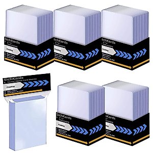 AmourPeng 125 ct Top loaders Cards Sleeves for Trading Cards, 125 Toploader and 200 Penny Sleeves Card Protectors Fit for Baseball, Sports Cards, MTG, YUGIOH Cards